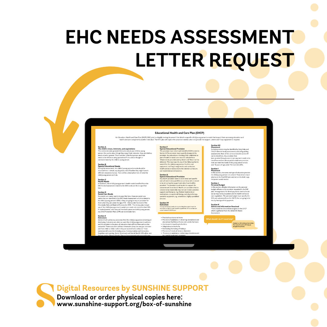 EHC Needs Assessment Requests Letter Template Download - Sunshine Support