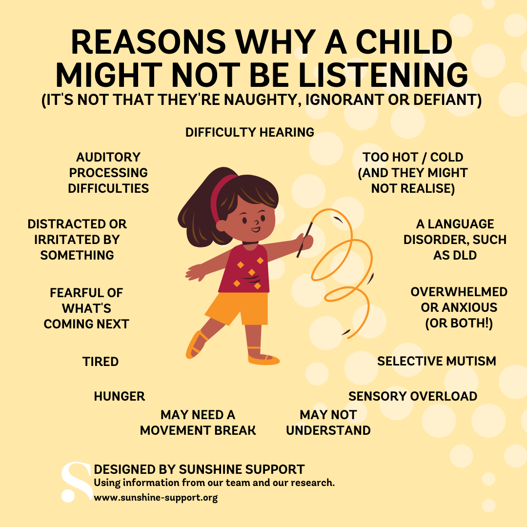 Why a Child Might Not Be Listening - Free Download - Sunshine Support